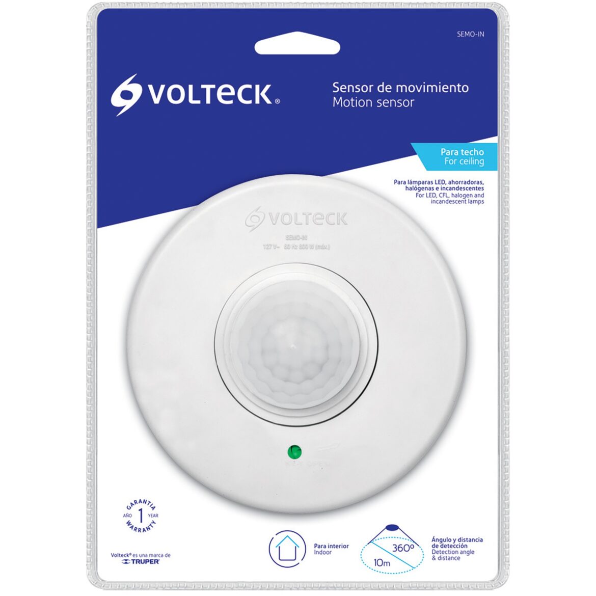 Sensor de Movimiento para Interior, Línea Classic, Volteck - Seglodim