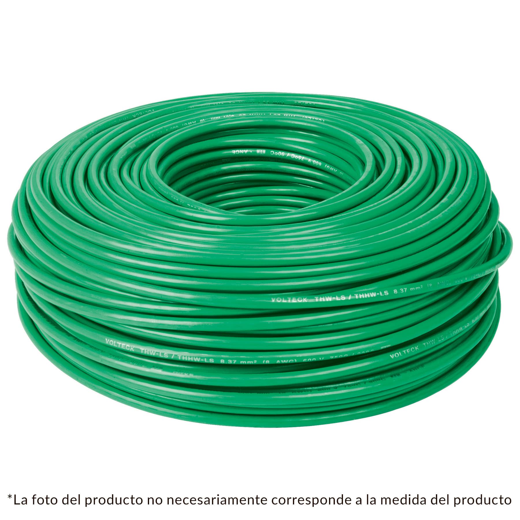 CABLE THHW-LS, 12 AWG, COLOR VERDE ROLLO 100 M - Seglodim