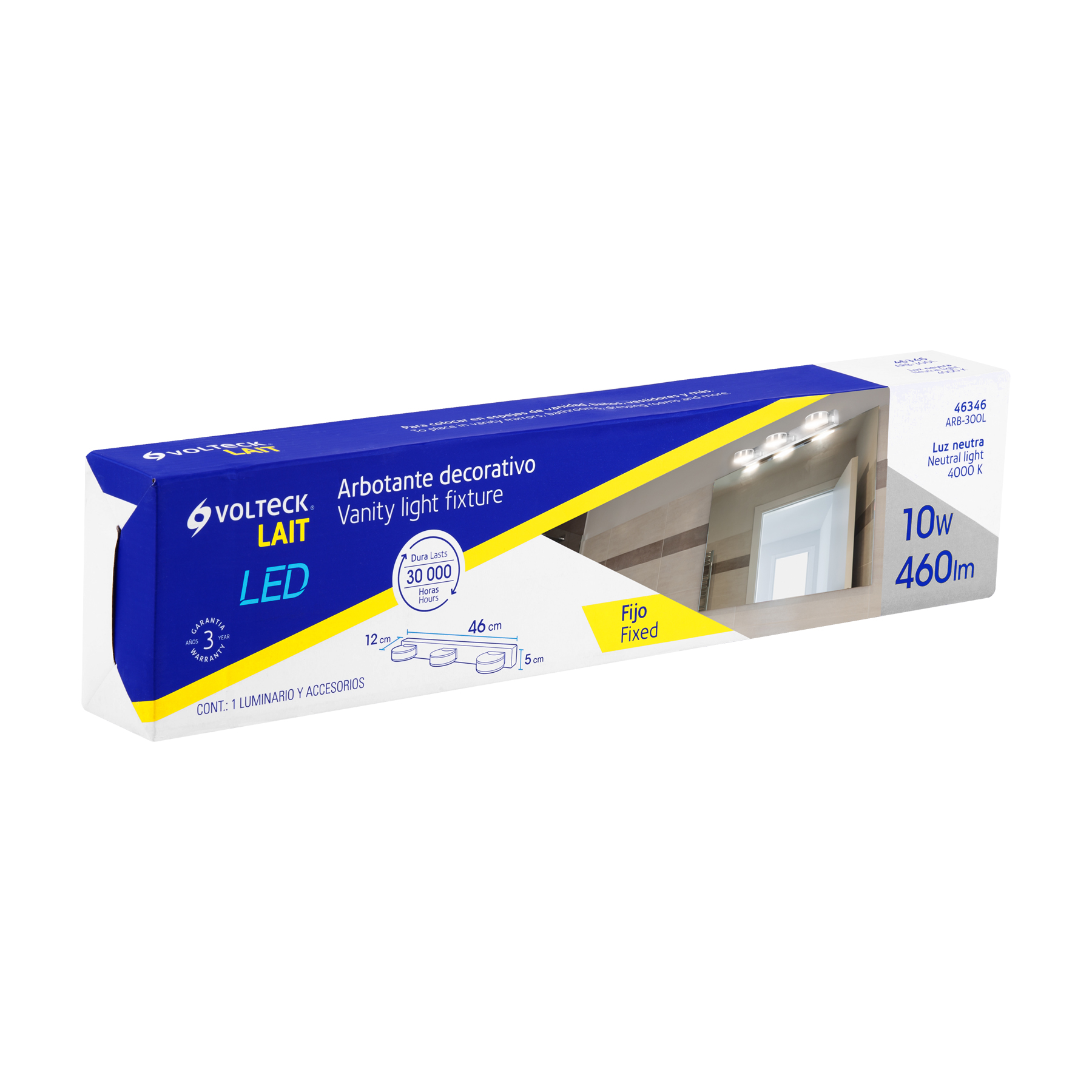 Arbotante decorativo de LED para baño, tipo barra - Seglodim